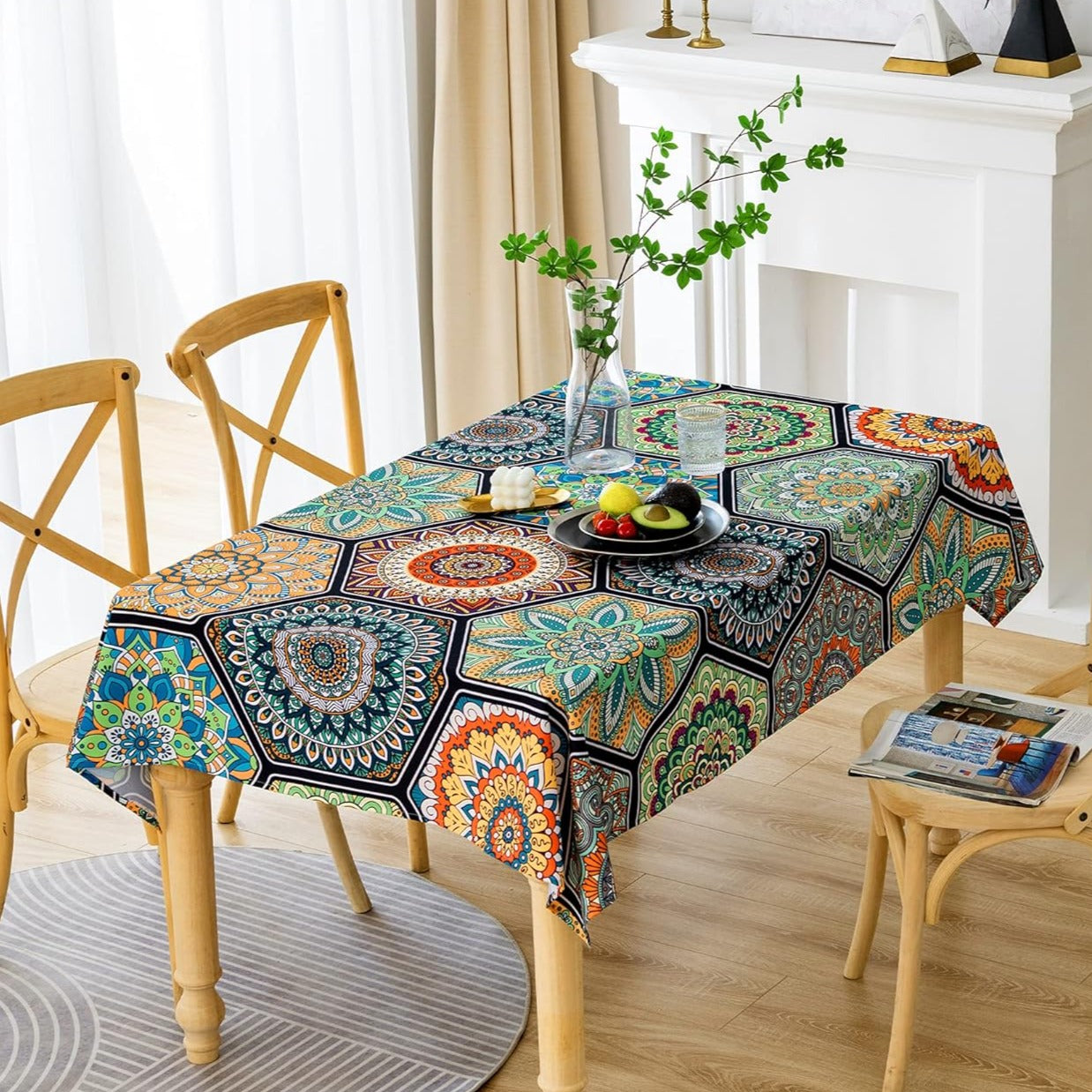 Digital Print Dining Table Cover - Blooming Moroccan Day – Shoppers Fortune