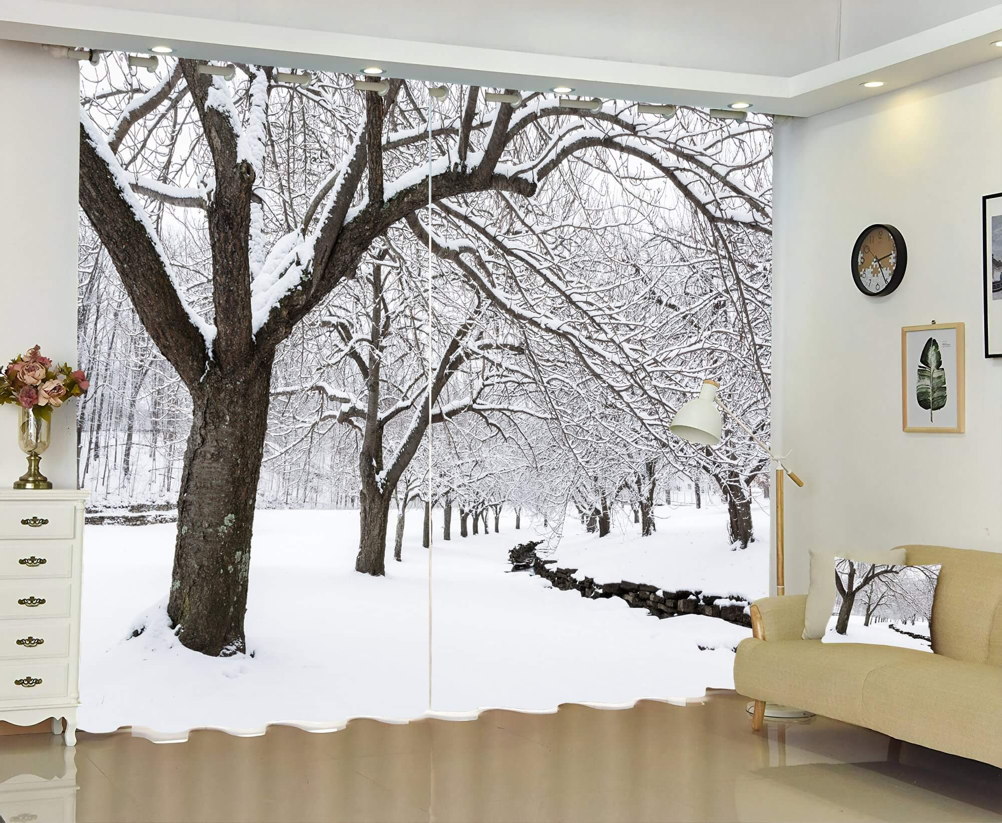 Premium Blackout Digital Curtains - It's Winter Time (Set of 2) 2024 E ...
