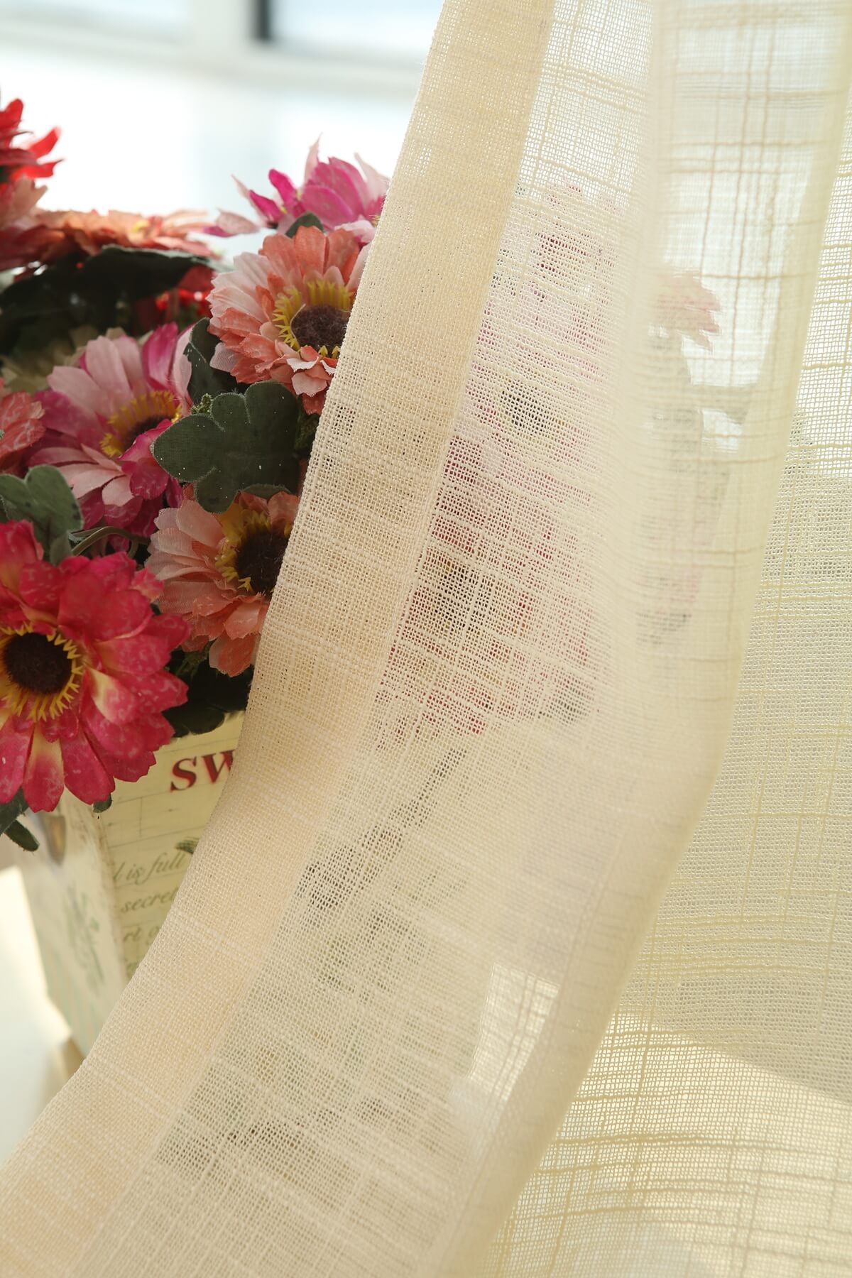 Royal Solid Sheer Curtains - Cream – Shoppers Fortune